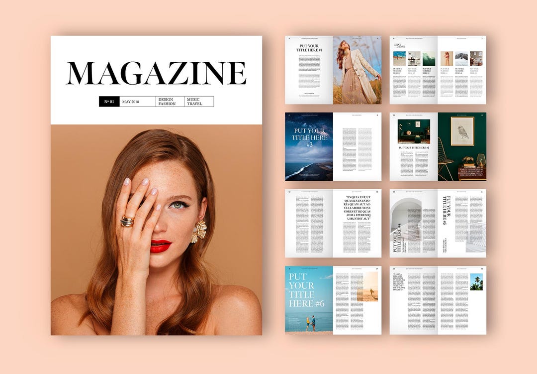 Modern and Elegant Magazine Layout | Minimalist Magazine Brochure ...