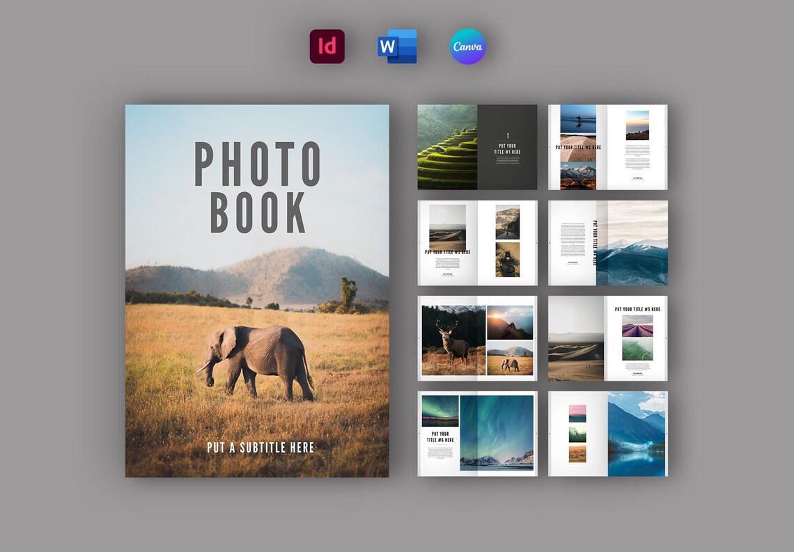 Photography Album Book Template | Portfolio | Print | Travel | Project ...