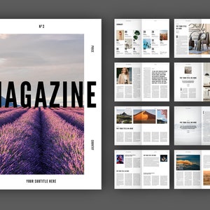 Minimalist Print Magazine Layout Template | Magazine Brochure Layout ...