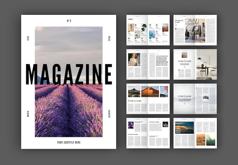Minimalist Print Magazine Layout Template Magazine Brochure Layout ...