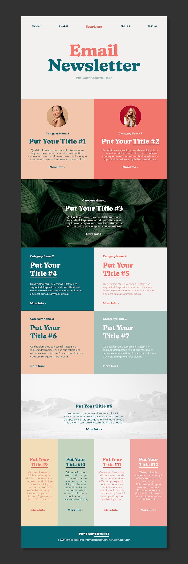 Colorful Email Newsletter Layout Template | Email Marketing | Digital ...
