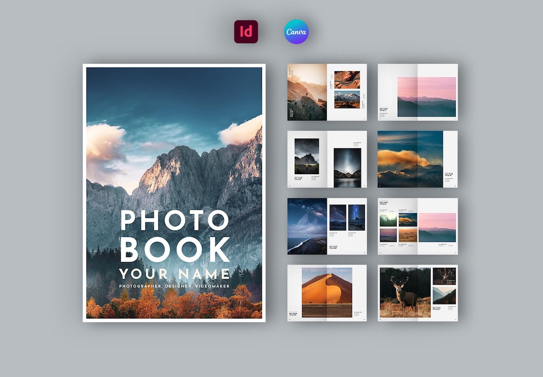 Photo Album Book Template | Portfolio | Print | Travel | Project ...
