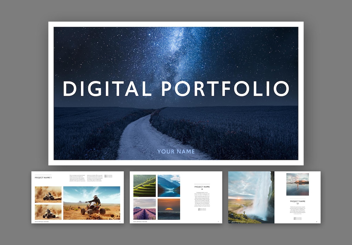 Digital Portfolio Layout Template | Digital Presentation | Digital ...