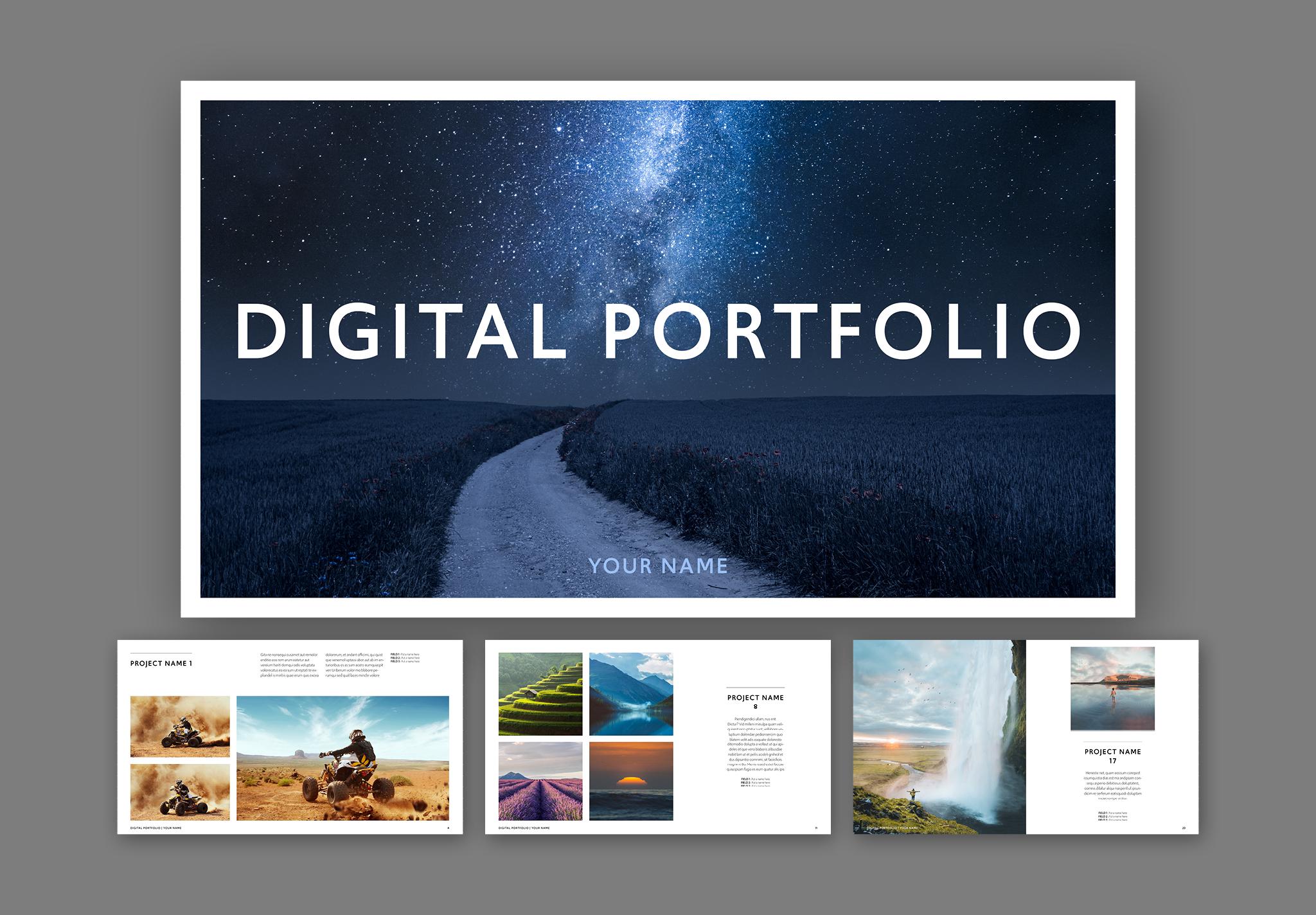 Digital Portfolio Layout Template | Digital Presentation | Digital ...