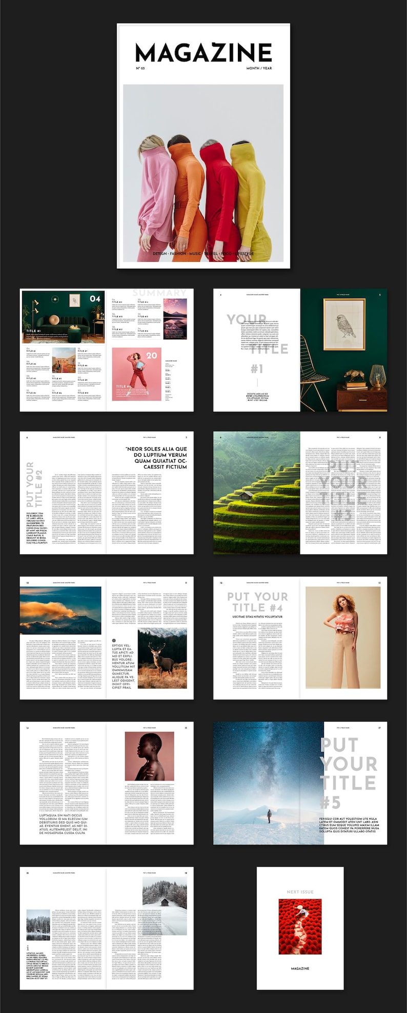 Minimalist Magazine Layout Template | Magazine Brochure Layout ...