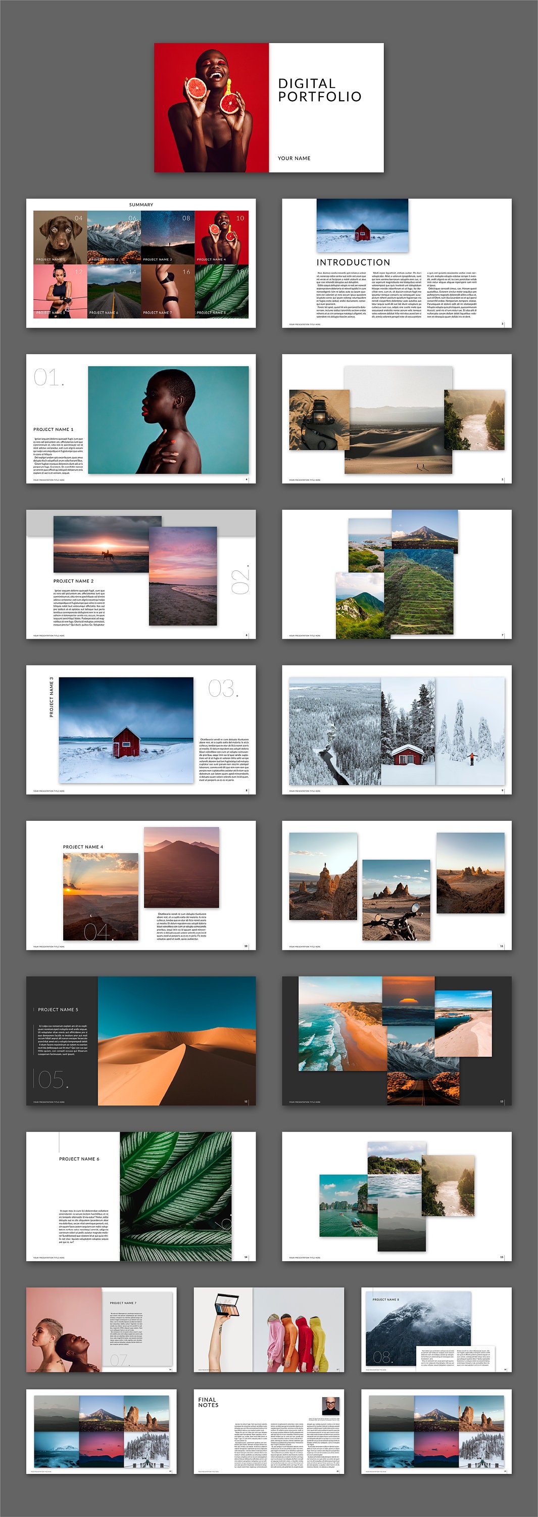 Digital Portfolio Layout Template | Indesign | Canva | Powerpoint ...