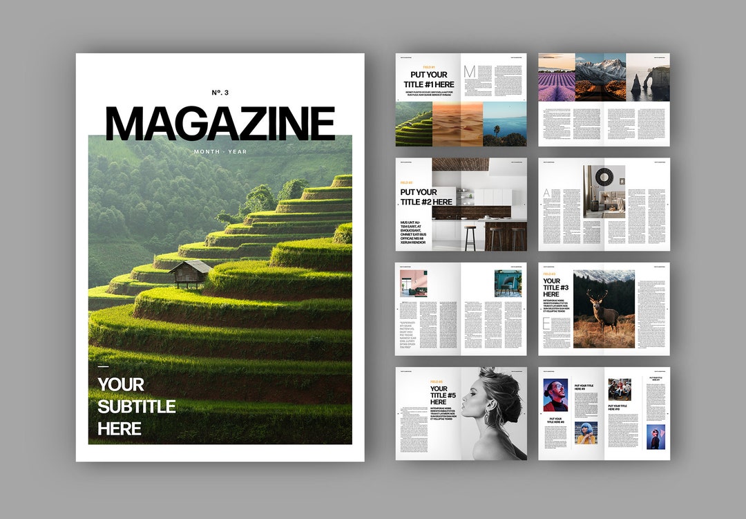 Minimalist Print Magazine Layout Template | Magazine Brochure Layout ...