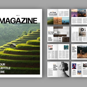 Minimalist Print Magazine Layout Template | Magazine Brochure Layout ...