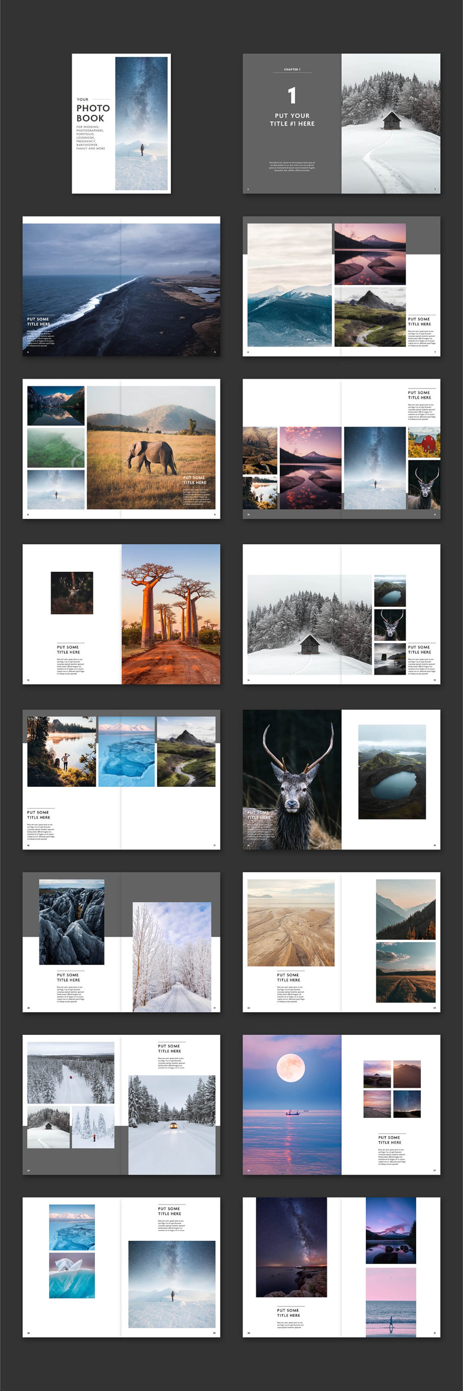 Photography Album Book Template | Photobook Layout | Photography Book ...