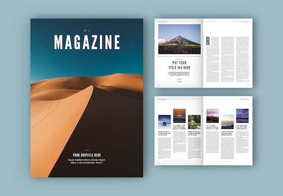 Magazine Layout Template Digital Magazine InDesign Print | Etsy