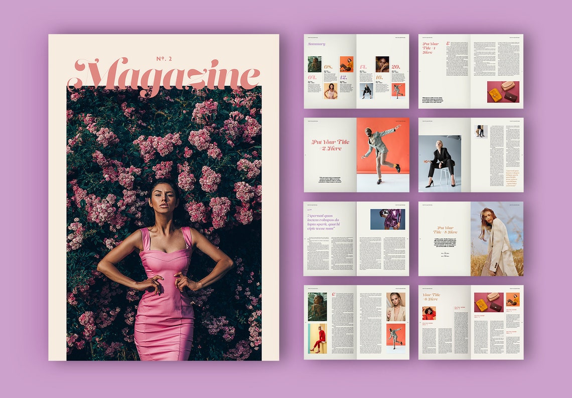Colorful Print Magazine Layout Template | Magazine Brochure Layout ...
