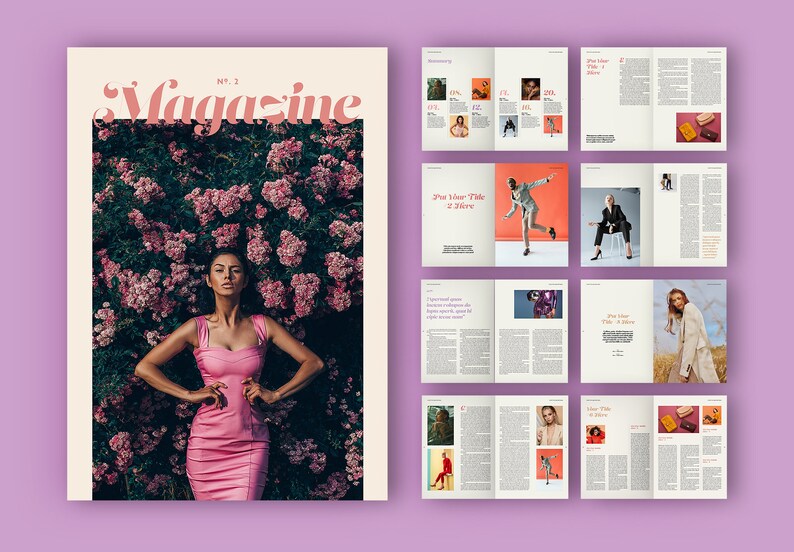 Colorful Print Magazine Layout Template | Magazine Brochure Layout ...