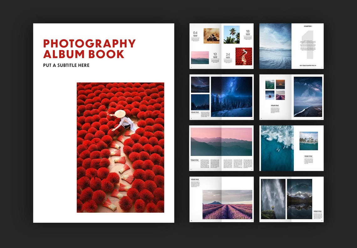 Photography Album Book Template | Photobook Layout | Photography Book ...