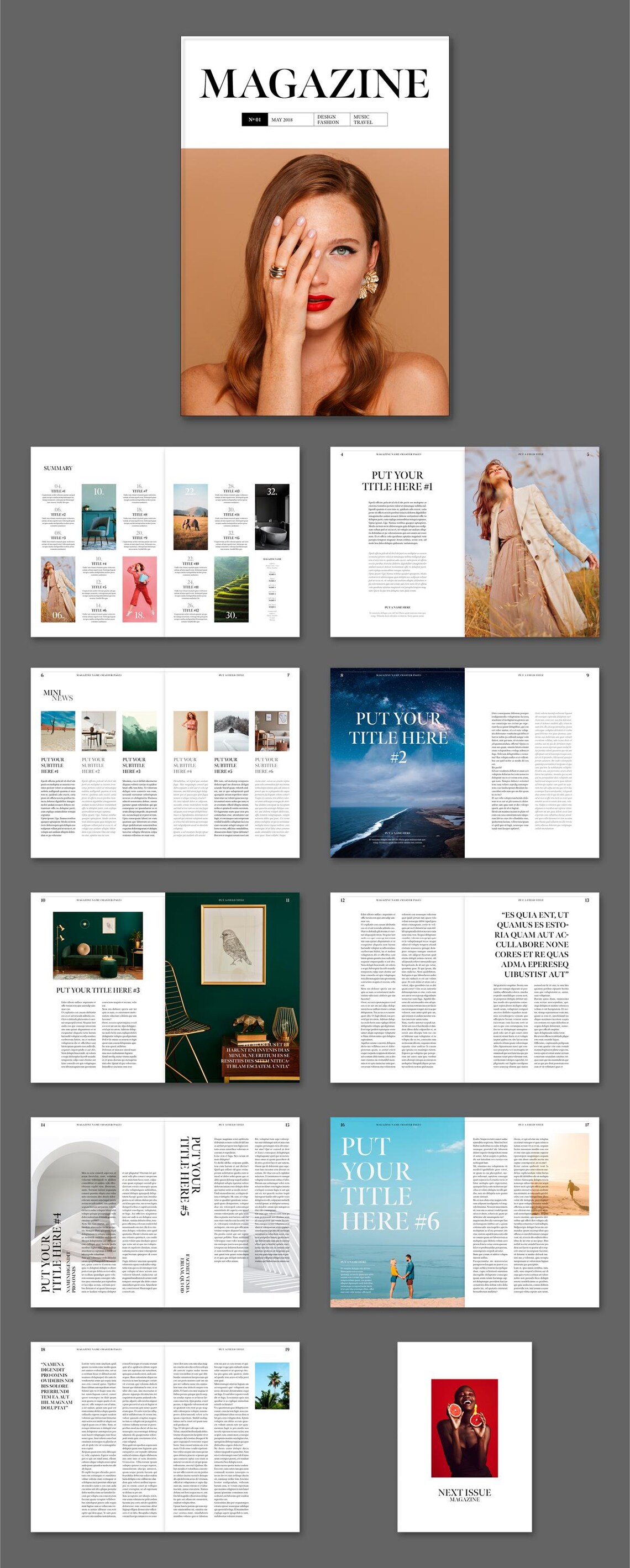 Modern and Elegant Magazine Layout | Minimalist Magazine Brochure ...