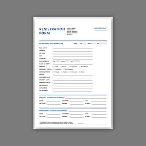 Registration Form Layout Template | Document Form Template ...