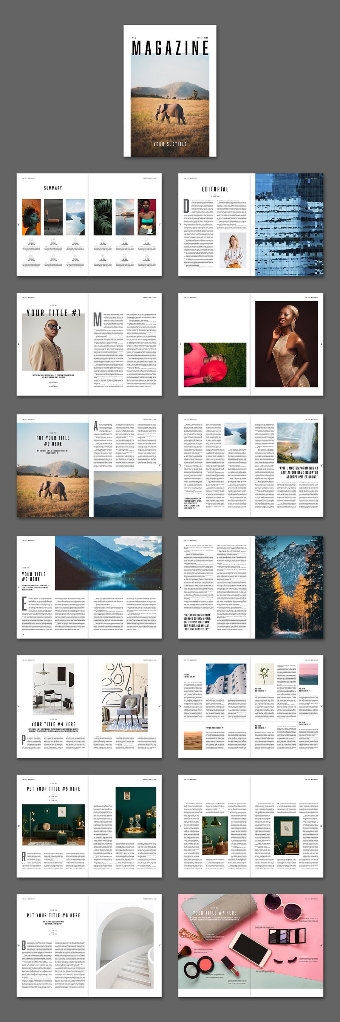 Modern Magazine Layout (A4+US) - Etsy