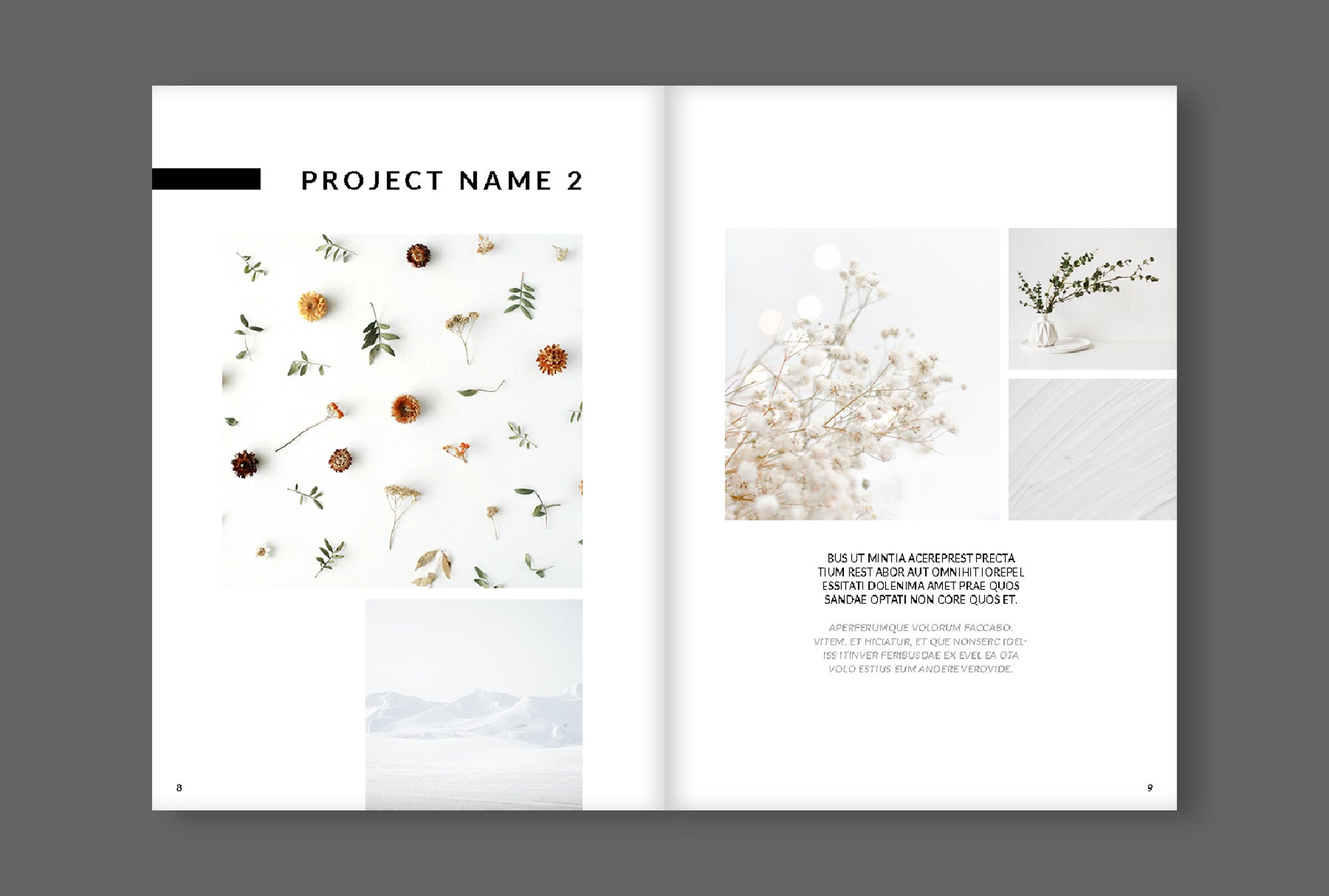 Minimalist Portfolio Layout | Photo Album Book Template | Brochure ...