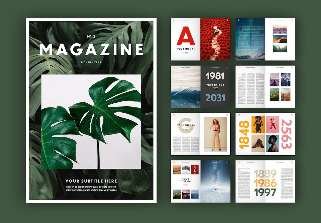 Colorful Magazine Layout Template | Magazine Brochure Layout | Print ...