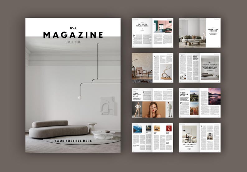Minimalist Magazine Layout Template | Magazine Brochure Layout | Print ...