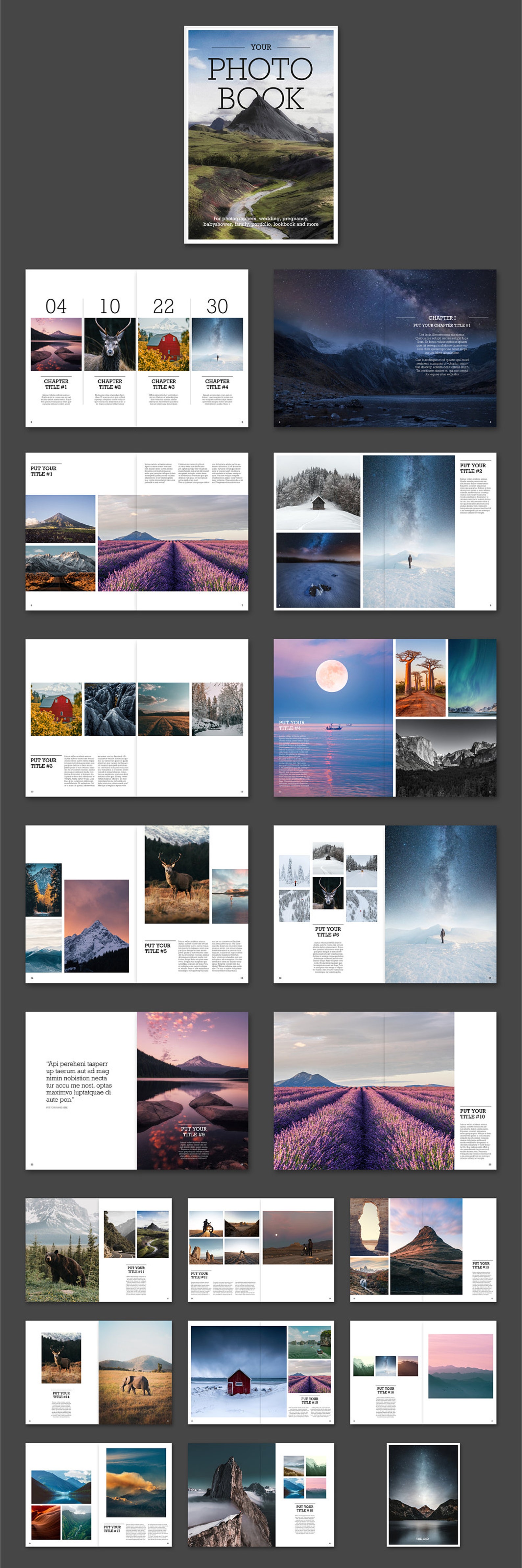 Photography Album Book Template | Photobook Layout | Photo | Portfolio ...