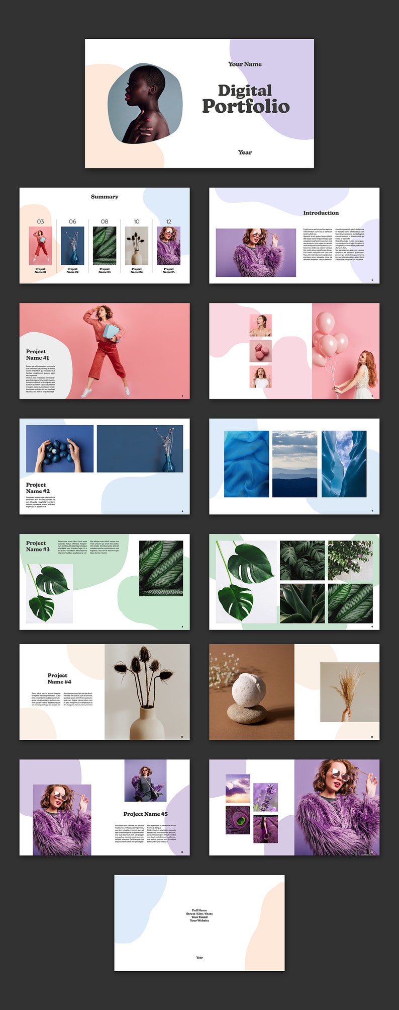 Digital Portfolio Layout Template | Digital Presentation | Digital ...