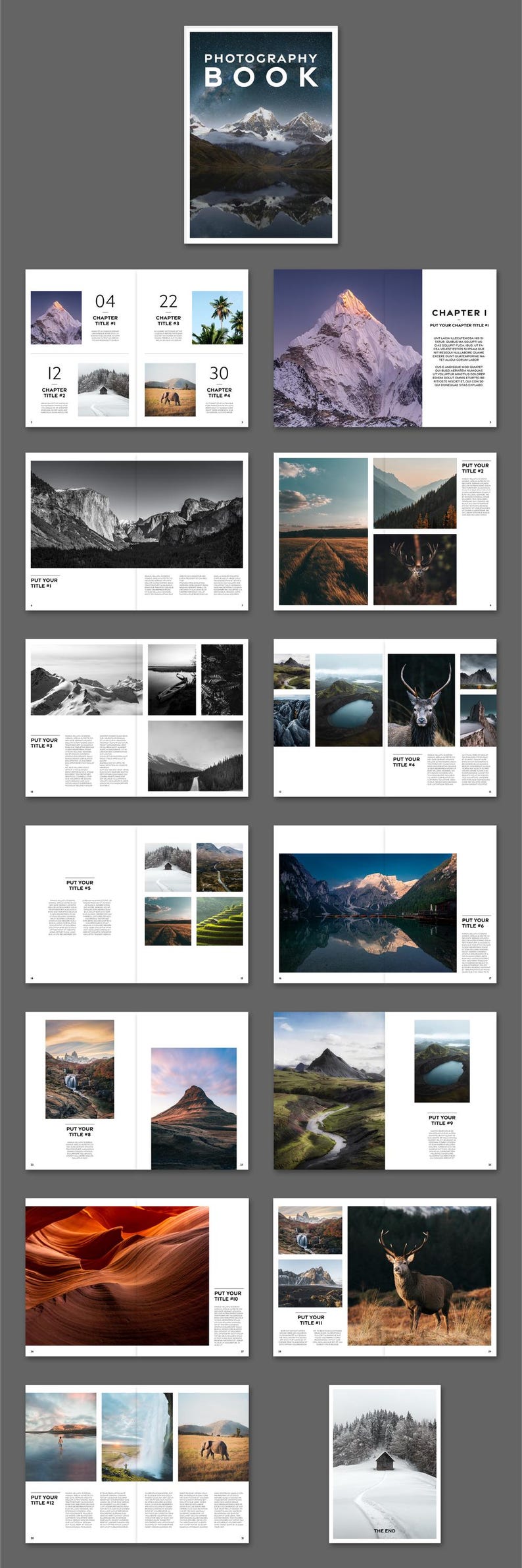 Photography Album Book Template | Photobook Layout | Photography Book ...