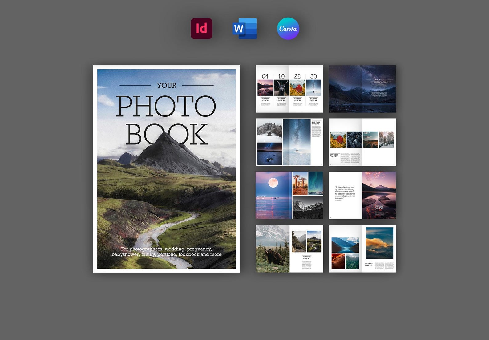 Photography Album Book Template | Photobook Layout | Photo | Portfolio ...