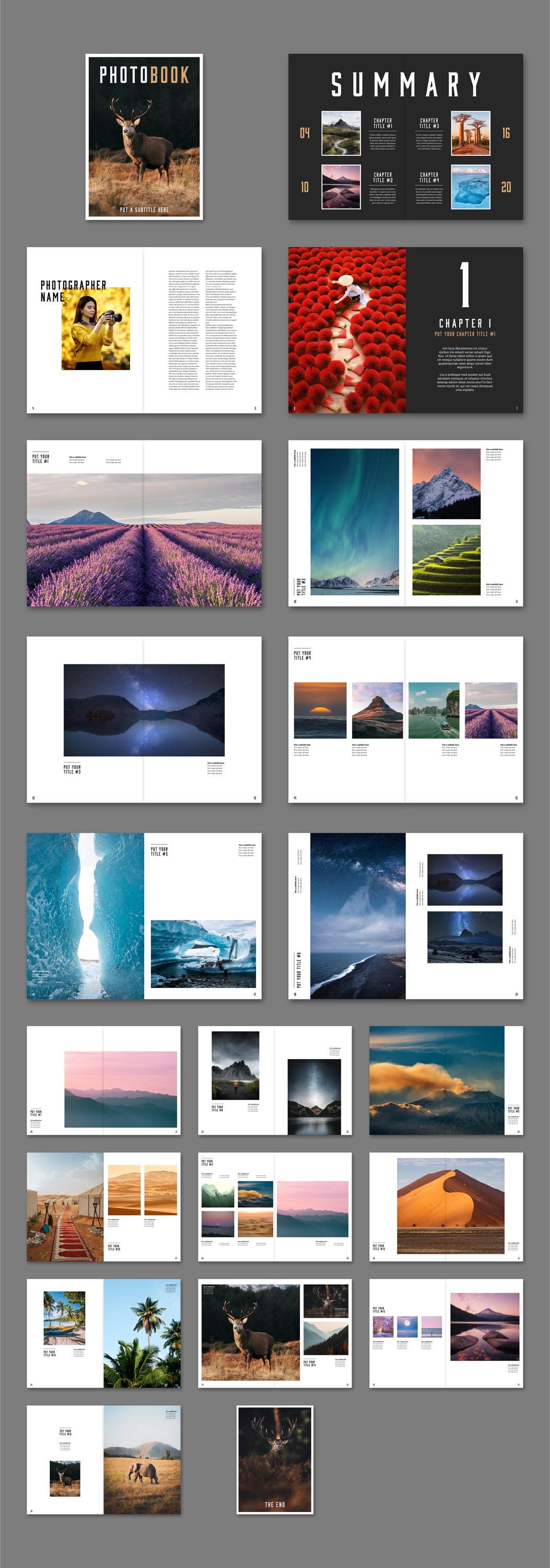 Photo Album Book Layout Template | Photography | Portfolio | Catalog ...