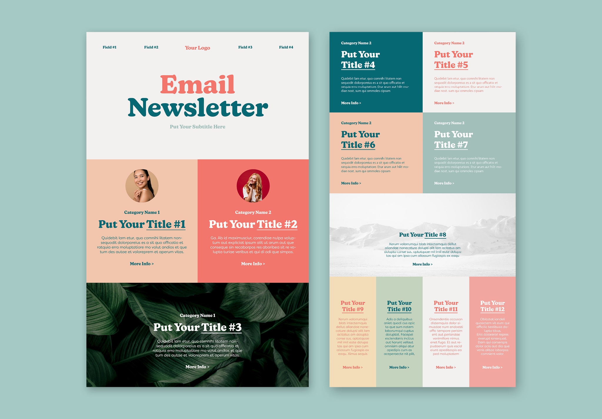Colorful Email Newsletter Layout Template | Email Marketing | Digital ...
