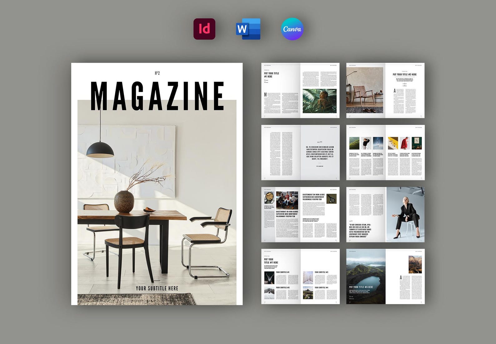 Minimalist Magazine Layout Template | Magazine Brochure Layout | Print ...