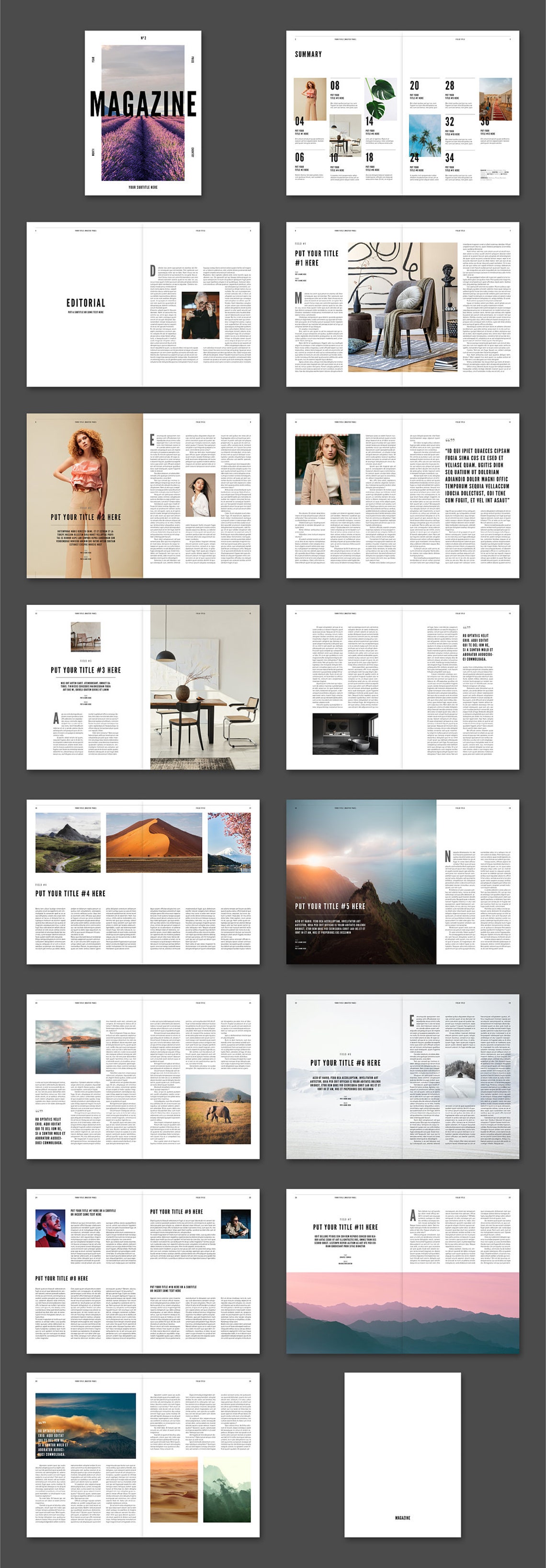 Minimalist Print Magazine Layout Template | Magazine Brochure Layout ...