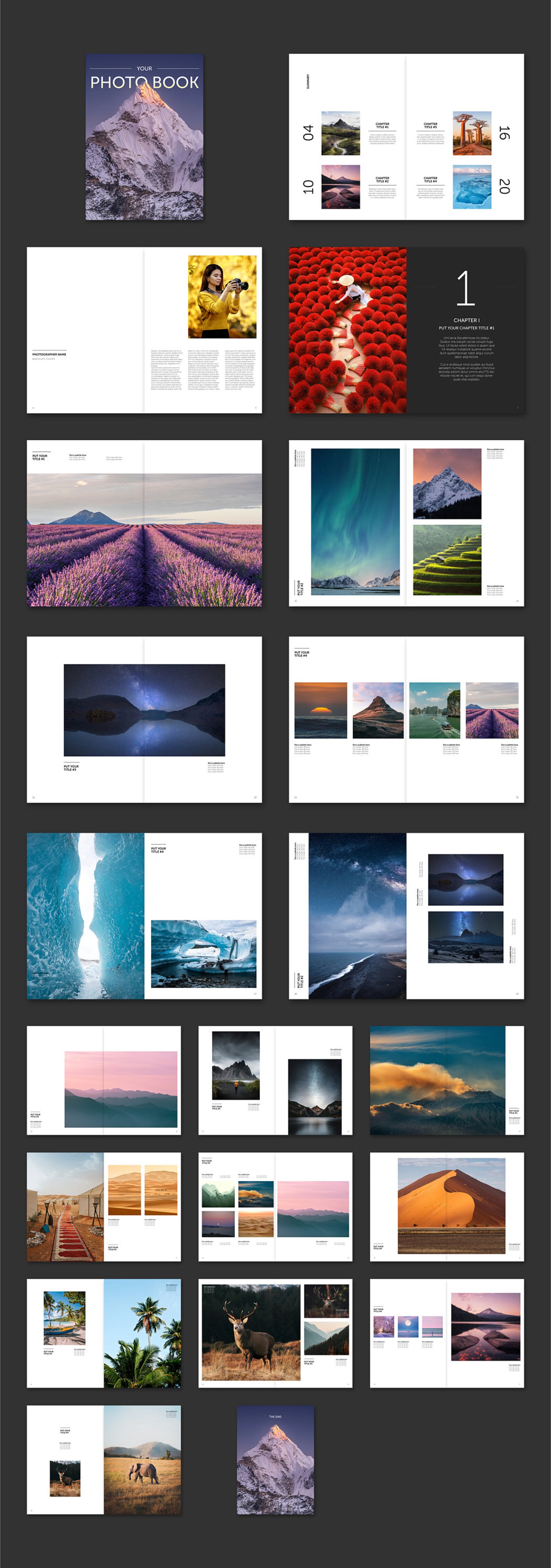 Photography Album Book Template | Photobook Layout | Photography Book ...