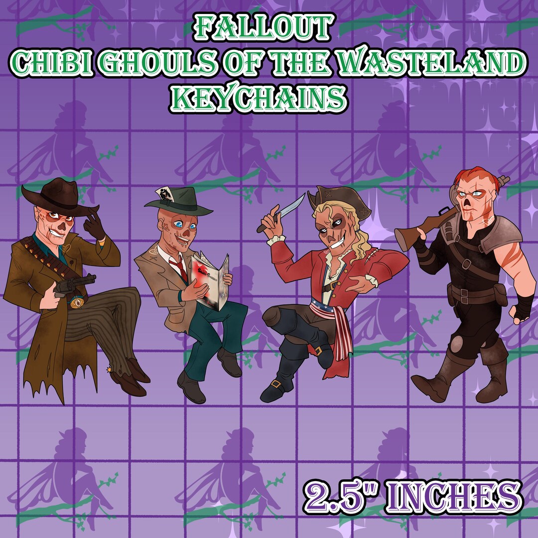 Chibi Ghouls of the Wasteland Fallout || 2.5" Inches Double Sided Charm ...