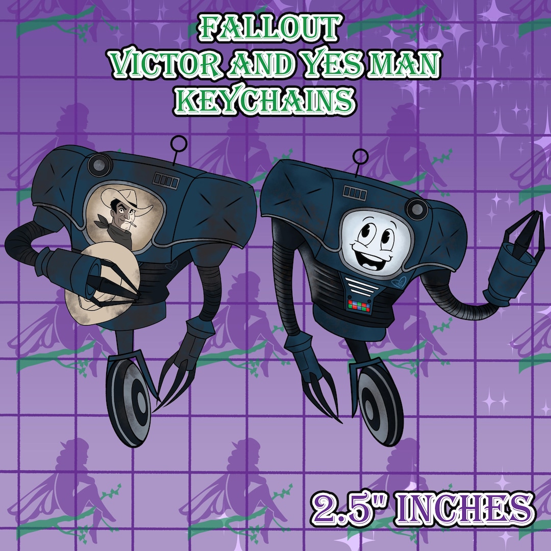 Yes Man and Victor Fallout New Vegas || 2.5" Inches Double Sided Charm ...