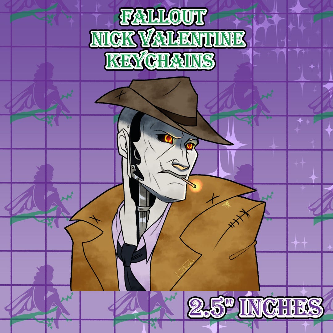 Nick Valentine Fallout 4 Acrylic 2.5 Inches Double Sided Charm ...