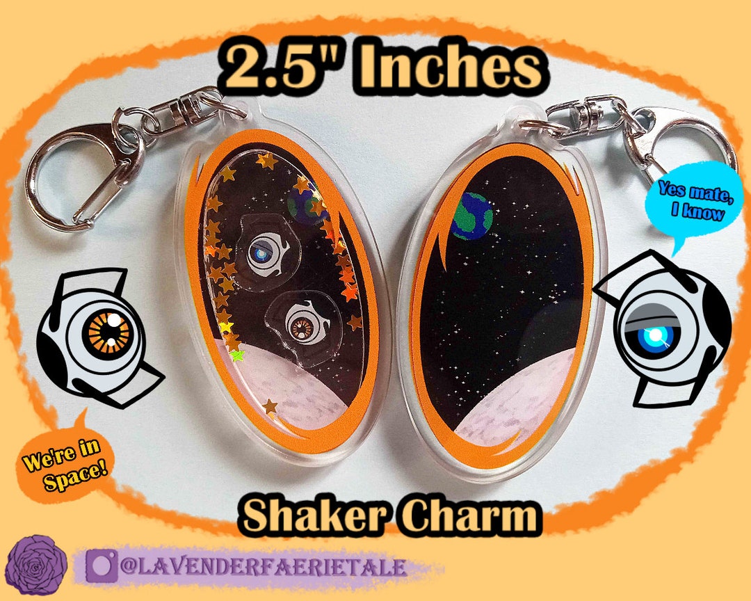 SHAKER CHARMS Wheatley in Space Portal 2 Inspired Acrylic Double-sided ...