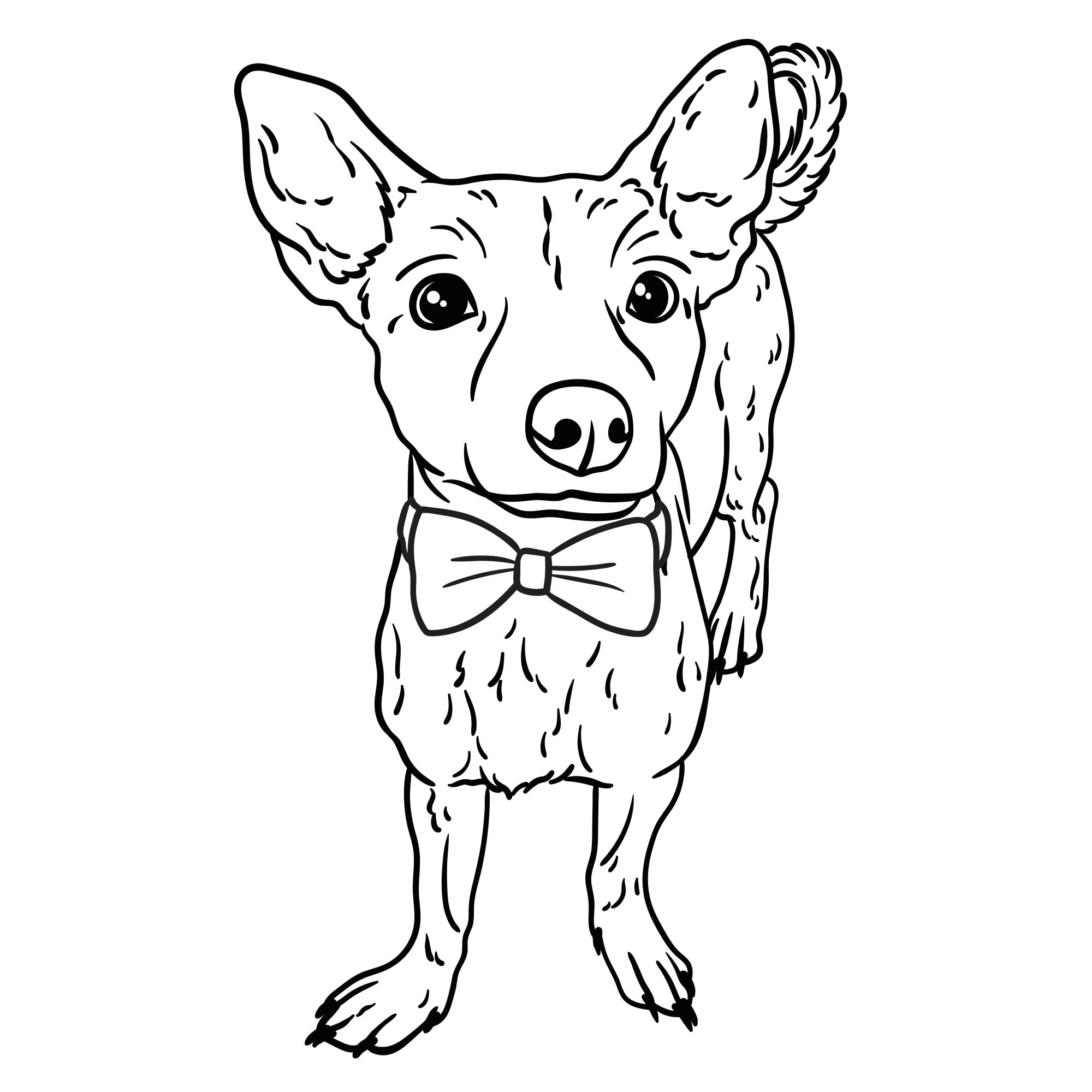 Custom Dog Portrait Drawing, Birthday Gift Pet Line Art Sketch, Hand ...