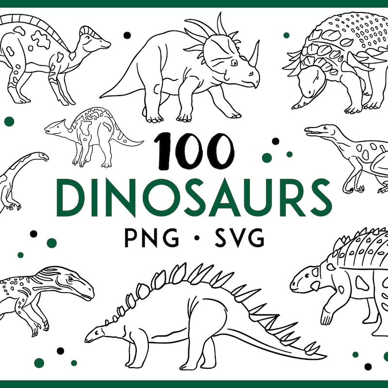 Dinosaur Outline Svg - Etsy