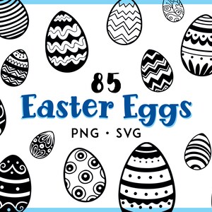 85 Easter Eggs PNG SVG Bundle, Spring Printable Clip Art, Digital ...