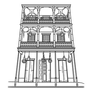 Custom House & Building Line Art Illustration, Hand Drawn Wedding Venue ...