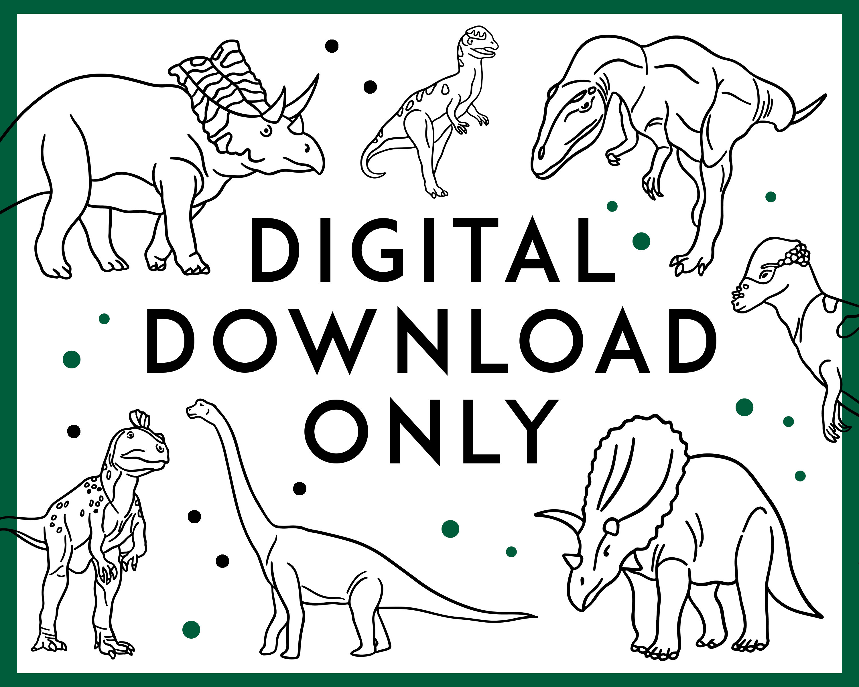 100 Dinosaurs PNG SVG Clipart Bundle Line Art Dino Animal - Etsy
