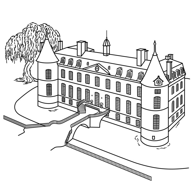 Custom House & Building Line Art Illustration, Hand Drawn Wedding Venue ...