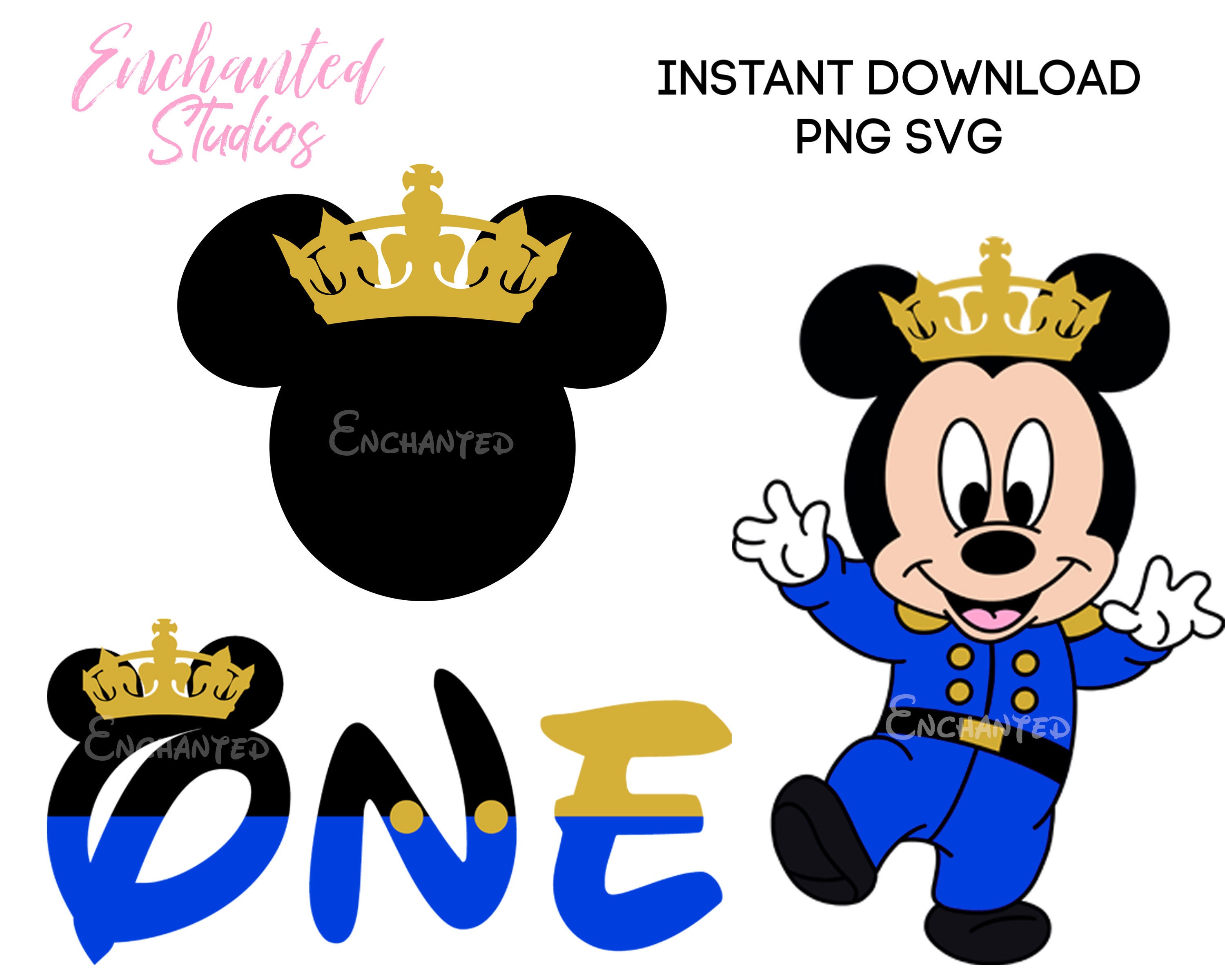 Baby Prince Mickey Mouse Clipart SVG & PNG Clip Art Files | Etsy
