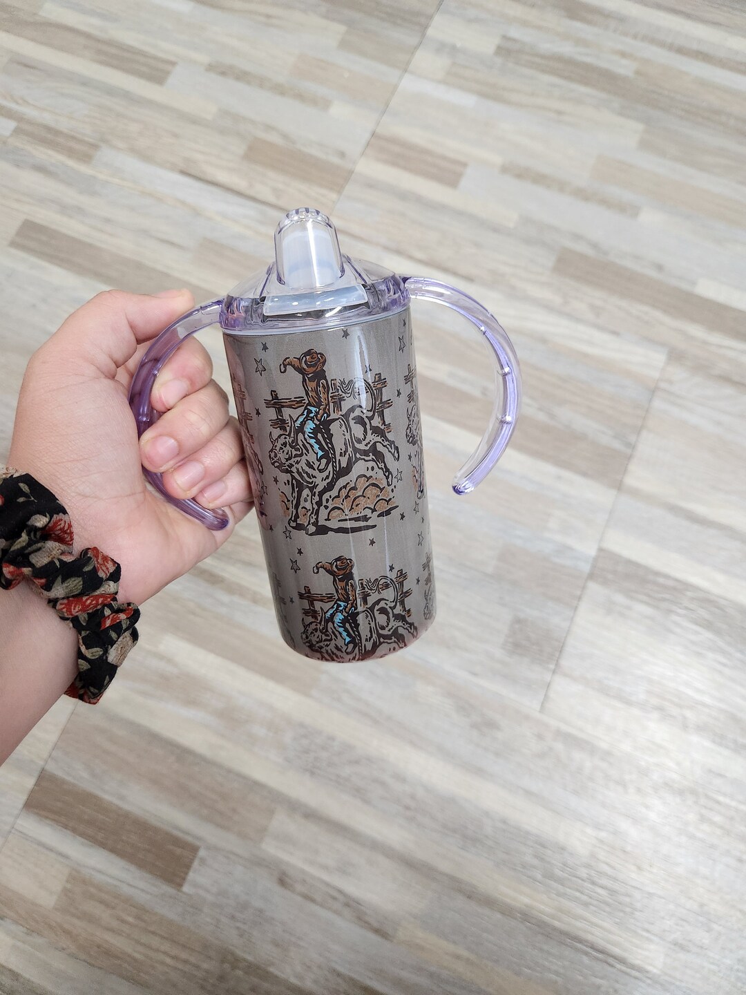 Bull Rider Theme Sippy Cup, Personalized Baby Drink Cup, Custom Name ...