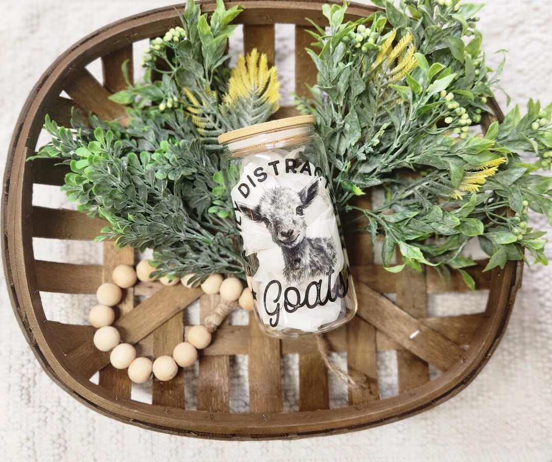 Goat Iced Coffee Glass Goat Gift Farm Gift Barn Gift Gifts for Mom Iced ...