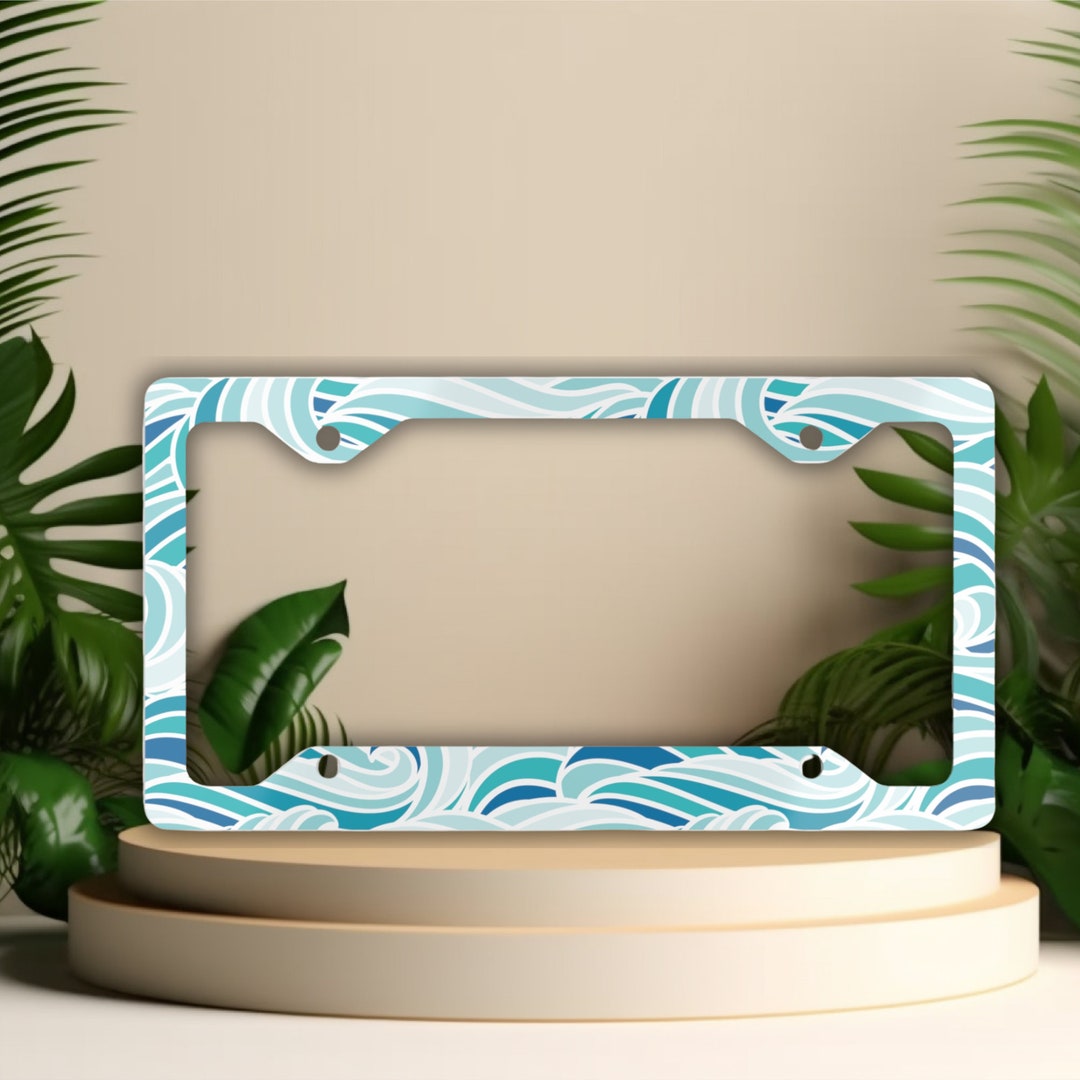Wave License Plate Frame: Beach Coastal Car Decor - Etsy