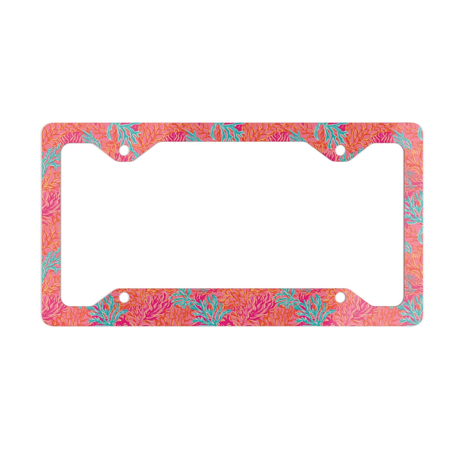 Coral License Plate Frame: Pink Preppy Ocean Car Decor - Etsy