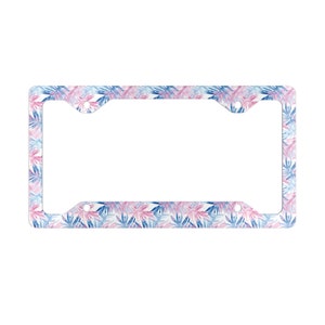Preppy Palm Leaves License Plate Frame, Coastal Car Decor, Car ...