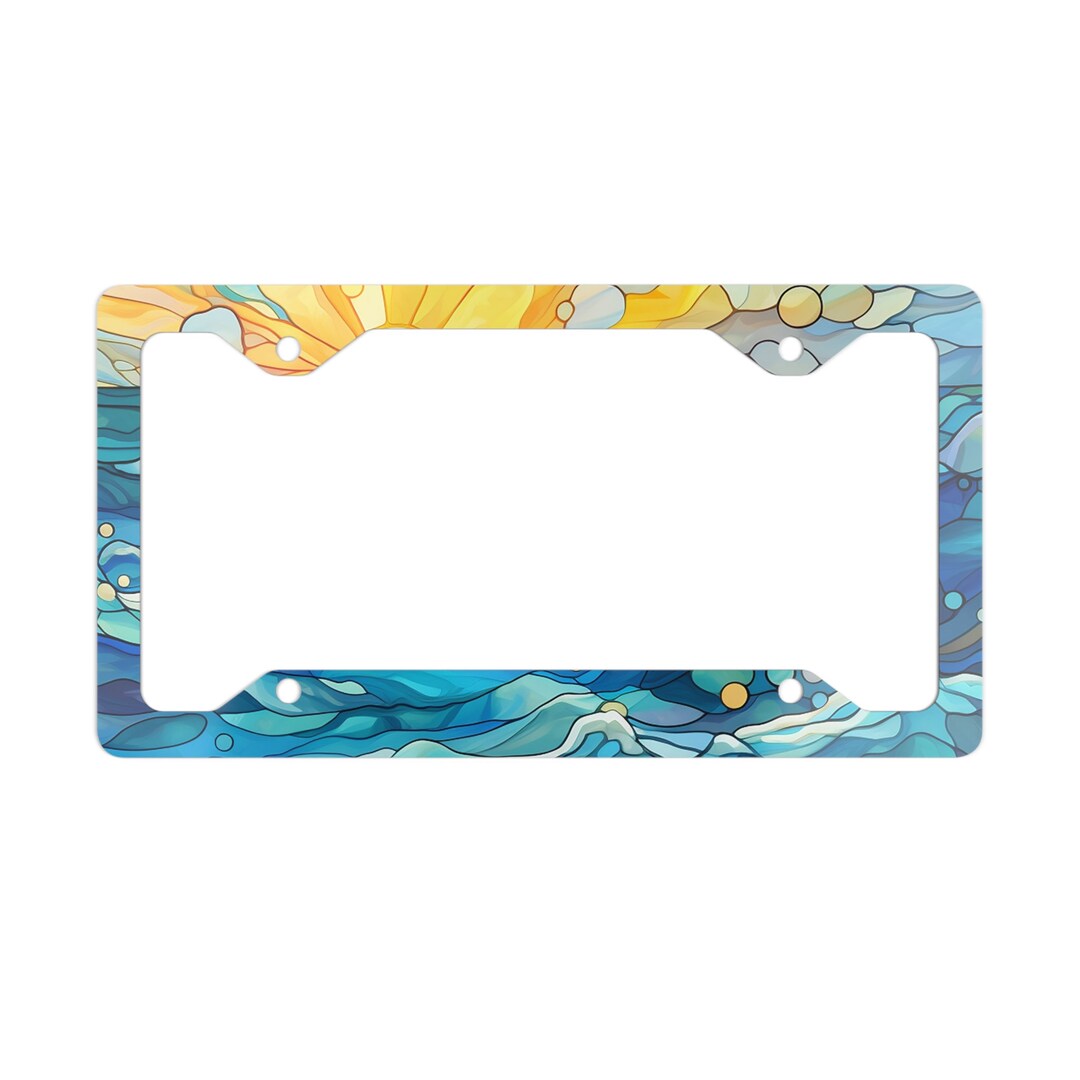 Stained Glass Ocean Wave License Plate Frame Beach Car - Etsy
