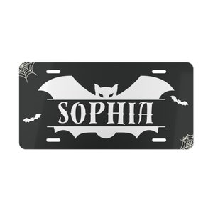 Bat License Plate, Custom Goth Front License Plate With Name, Bats Car ...